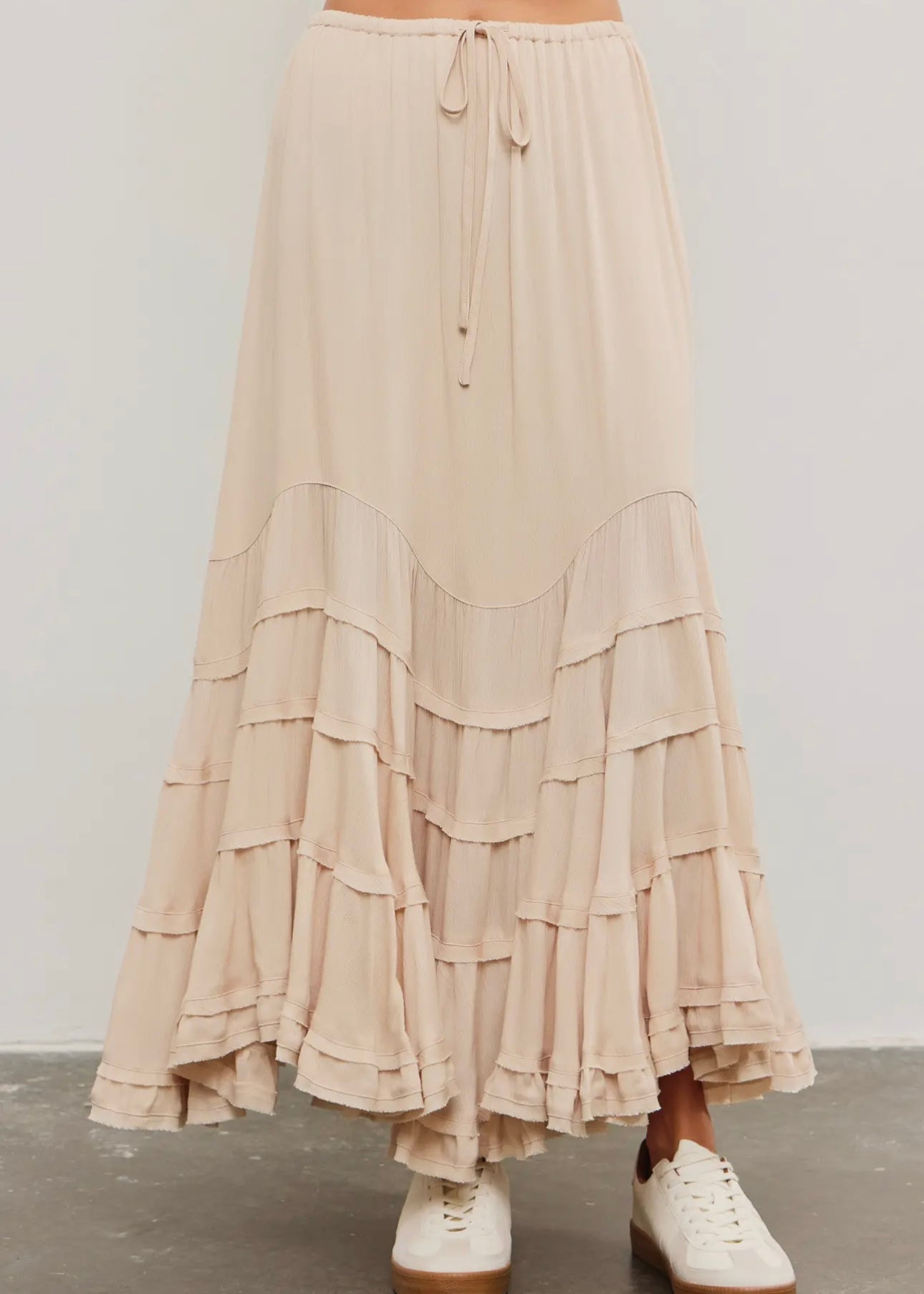 Festival Flair Wave Tiered Skirt in Natural – The Collective Redlands