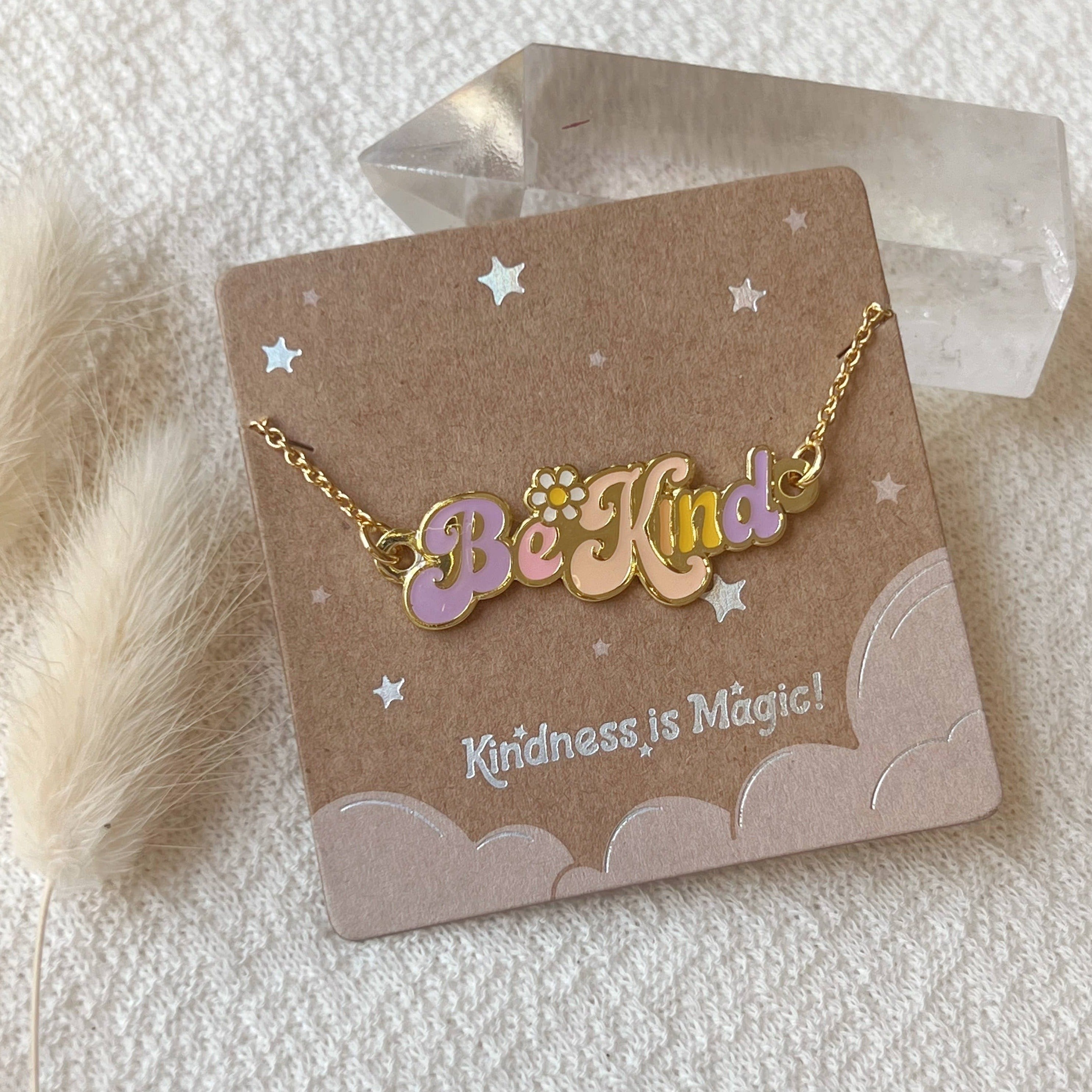 Inspirational Nameplate Necklace: Be Kind – The Collective Redlands